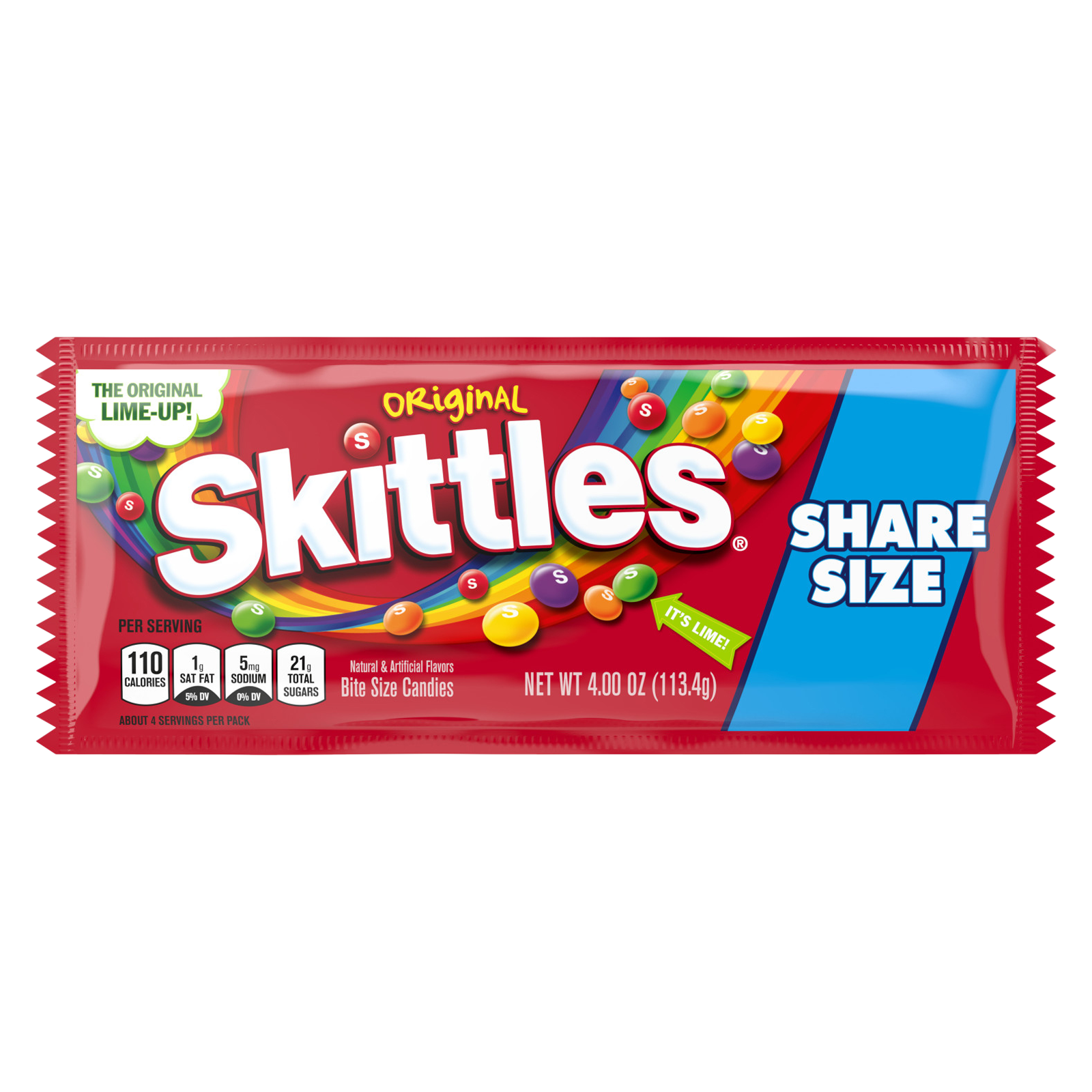 SKITTLES Original Candy Share Size 4oz – Skittles Deliver the Rainbow ...
